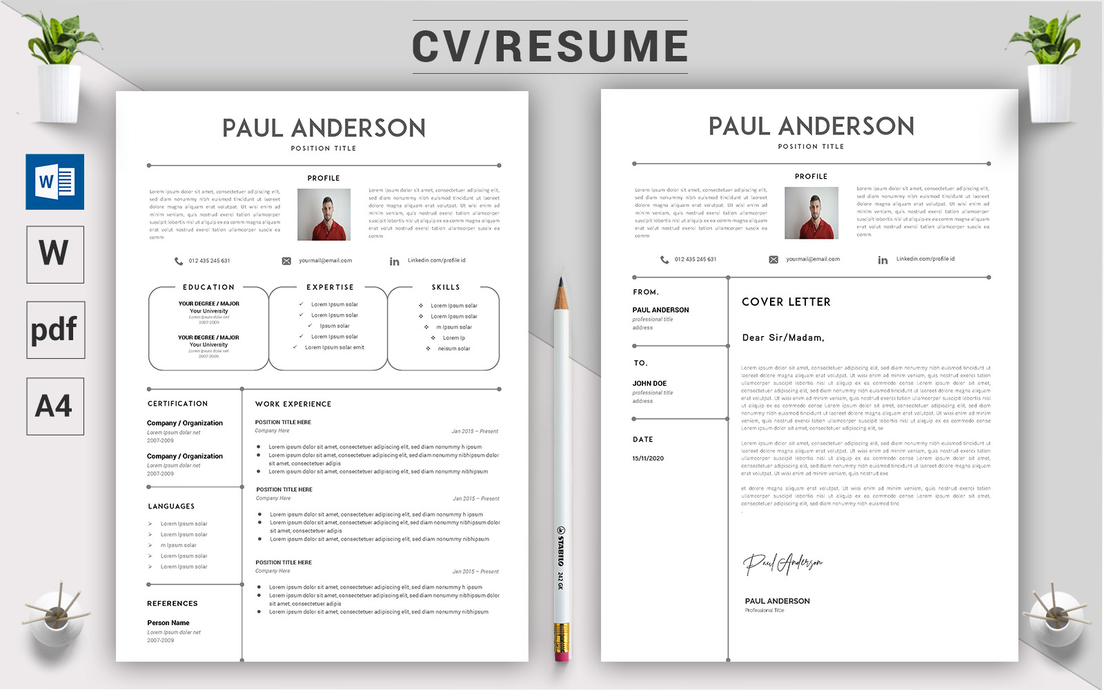 Paul Anderson - CV Resume Template #124494 - TemplateMonster